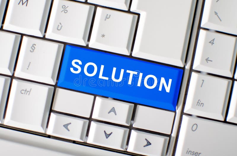 Solution Key on Laptop Keyboard Stock Image - Image of computer ...
