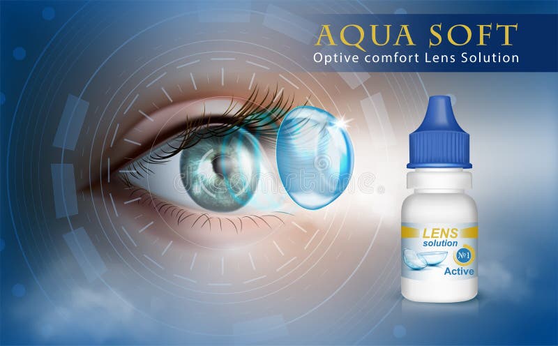 Solution for Lenses. Human Eye with a Lens Stock Vector - Illustration ...