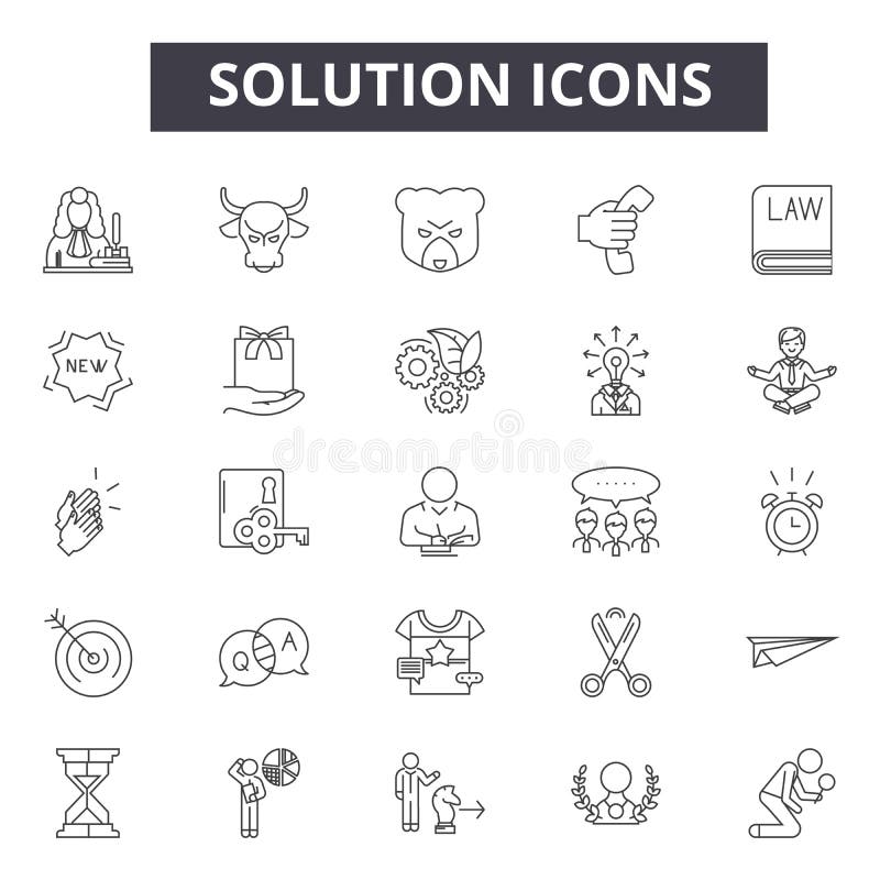 Solution Line Icons, Signs, Vector Set, Outline Illustration Concept ...