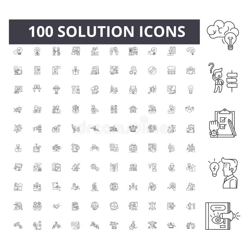 Solution Line Icons, Signs, Vector Set, Outline Illustration Concept ...