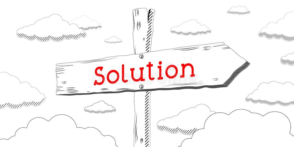 Solution - Outline Signpost with One Arrow Stock Illustration ...
