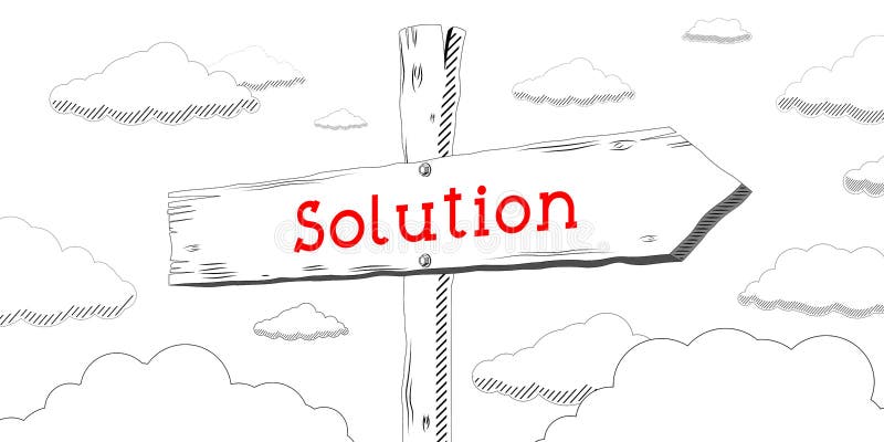 Solution - Outline Signpost with One Arrow Stock Illustration ...