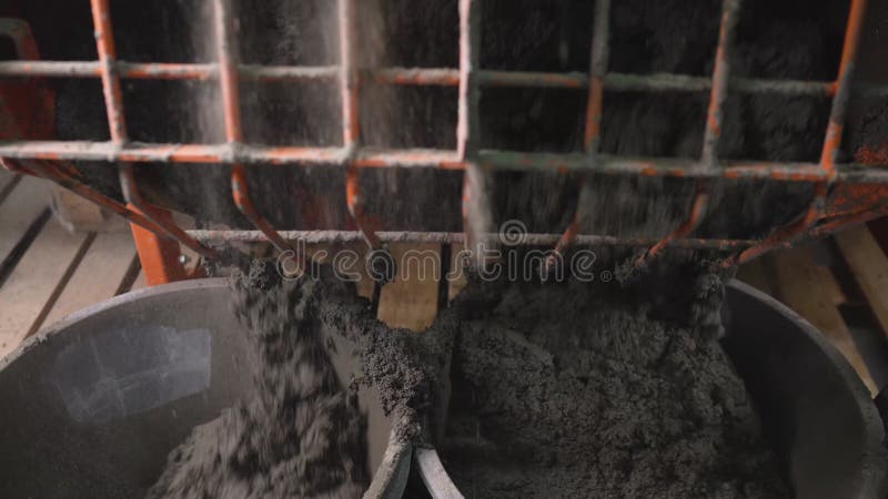 The Process of Pouring a Foundation Manually. the Solution is Poured ...