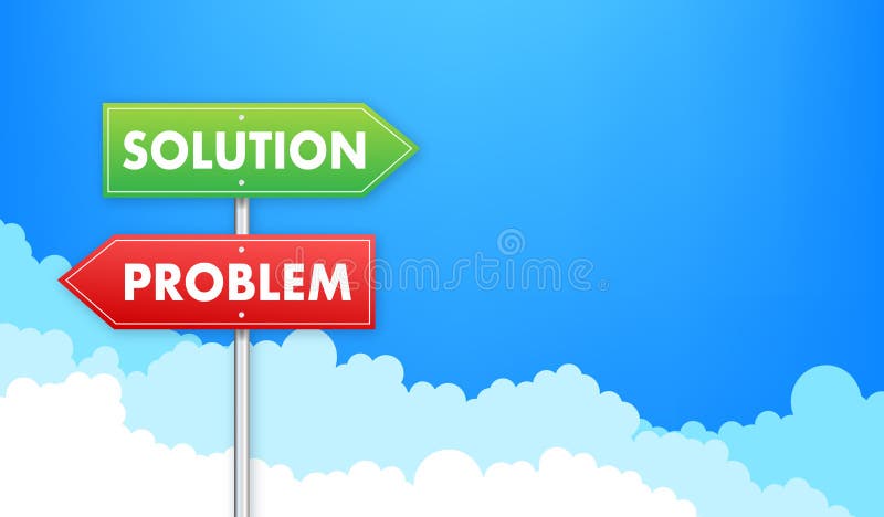 Solution and Problem Road Sign. Vector Stock Illustration. Stock Vector ...