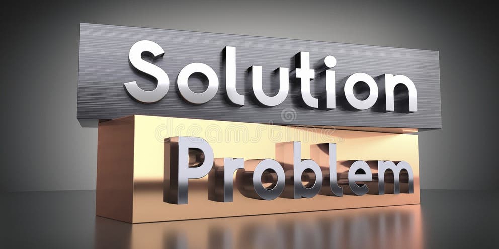 Solution, Problem - Words on Metal Blocks Stock Illustration ...