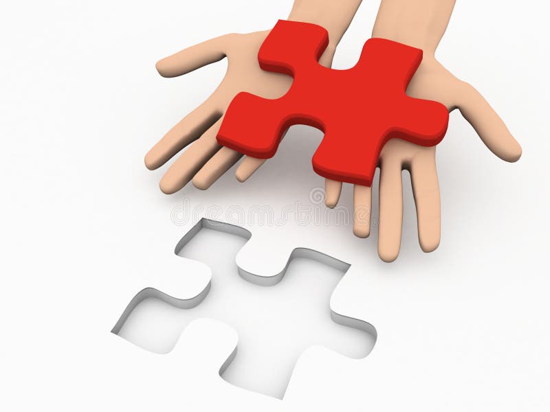 Solution 3D Puzzle Piece stock illustration. Illustration of ...