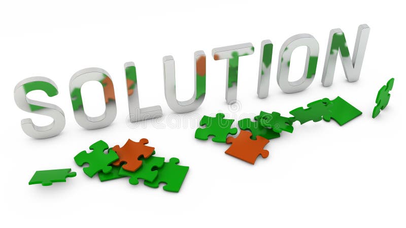 Solution 3D Puzzle Piece stock illustration. Illustration of ...
