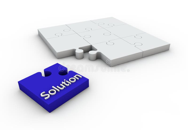 Solution 3D Puzzle Piece stock illustration. Illustration of ...