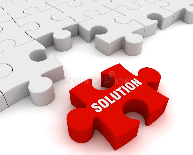 Puzzle Solution 3d Illustration Stock Illustration - Illustration of ...