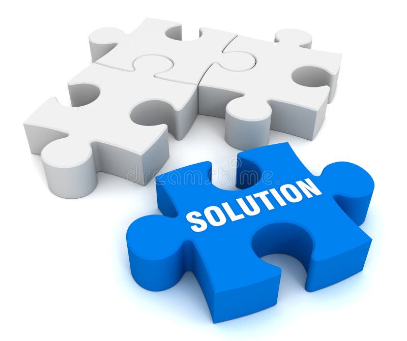 Puzzle Solution 3d Illustration Stock Illustration - Illustration of ...