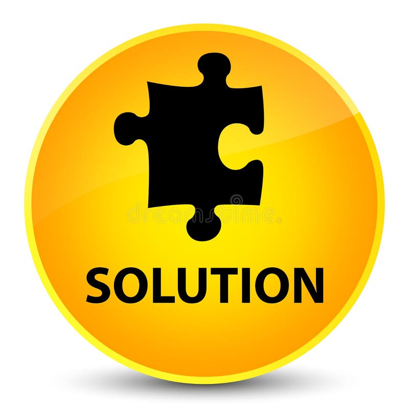 Solution (puzzle Icon) Elegant Yellow Round Button Stock Illustration ...