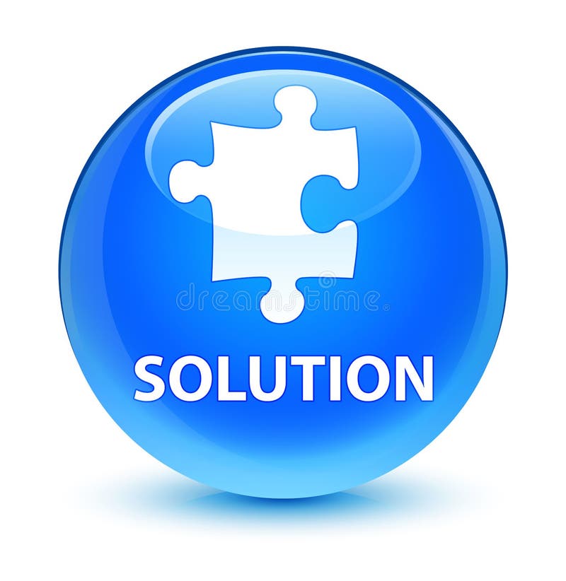 Solution (puzzle Icon) Glassy Cyan Blue Round Button Stock Illustration ...
