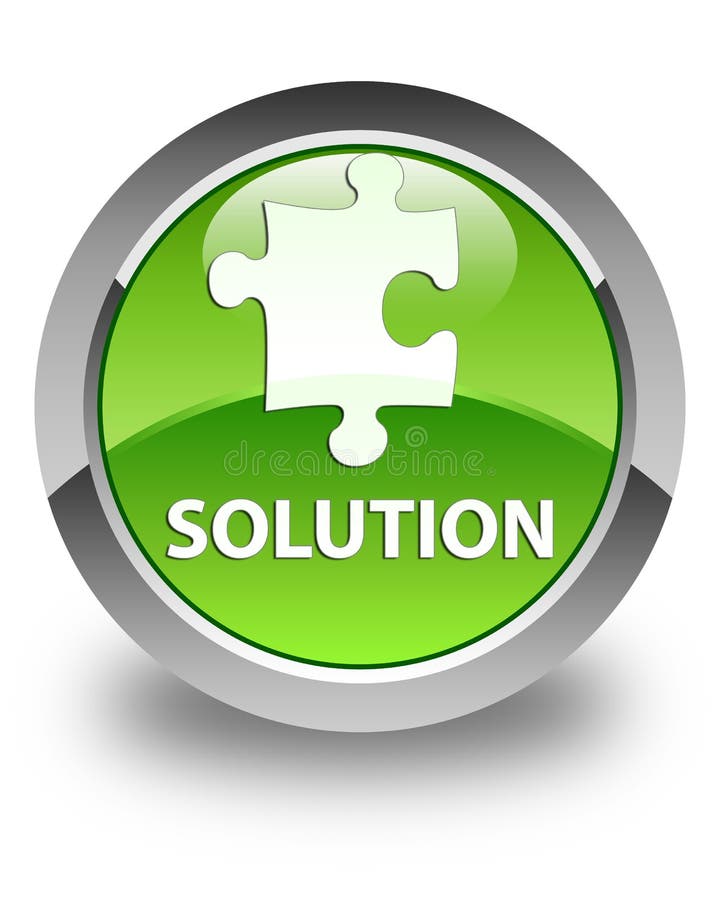 Solution (puzzle Icon) Glossy Green Round Button Stock Illustration ...