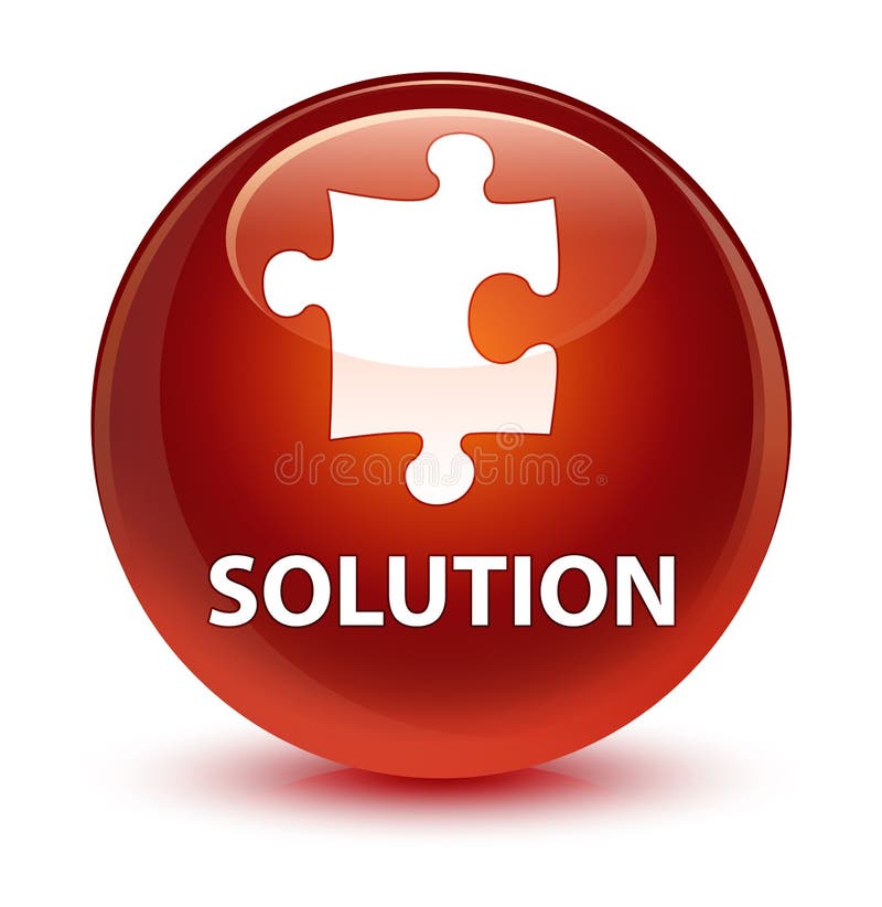 Solution (puzzle Icon) Glassy Brown Round Button Stock Illustration ...