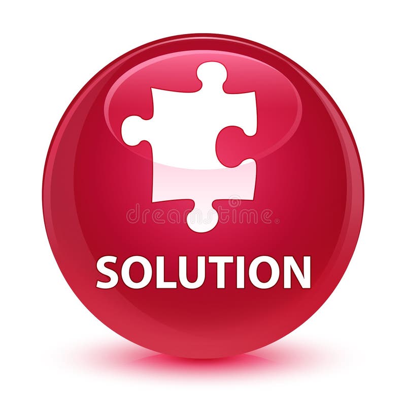 Solution (puzzle Icon) Glassy Pink Round Button Stock Illustration ...