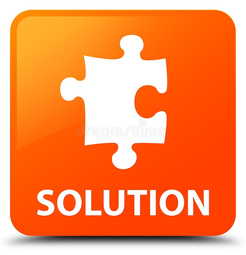 Solution (puzzle Icon) Orange Square Button Stock Illustration ...
