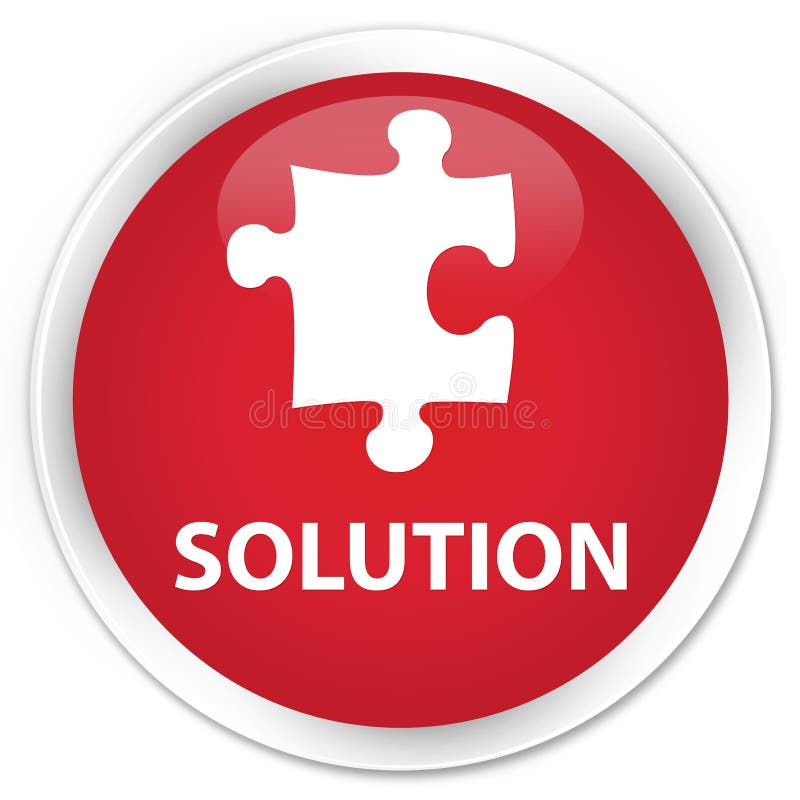 Solution (puzzle Icon) Premium Red Round Button Stock Illustration ...