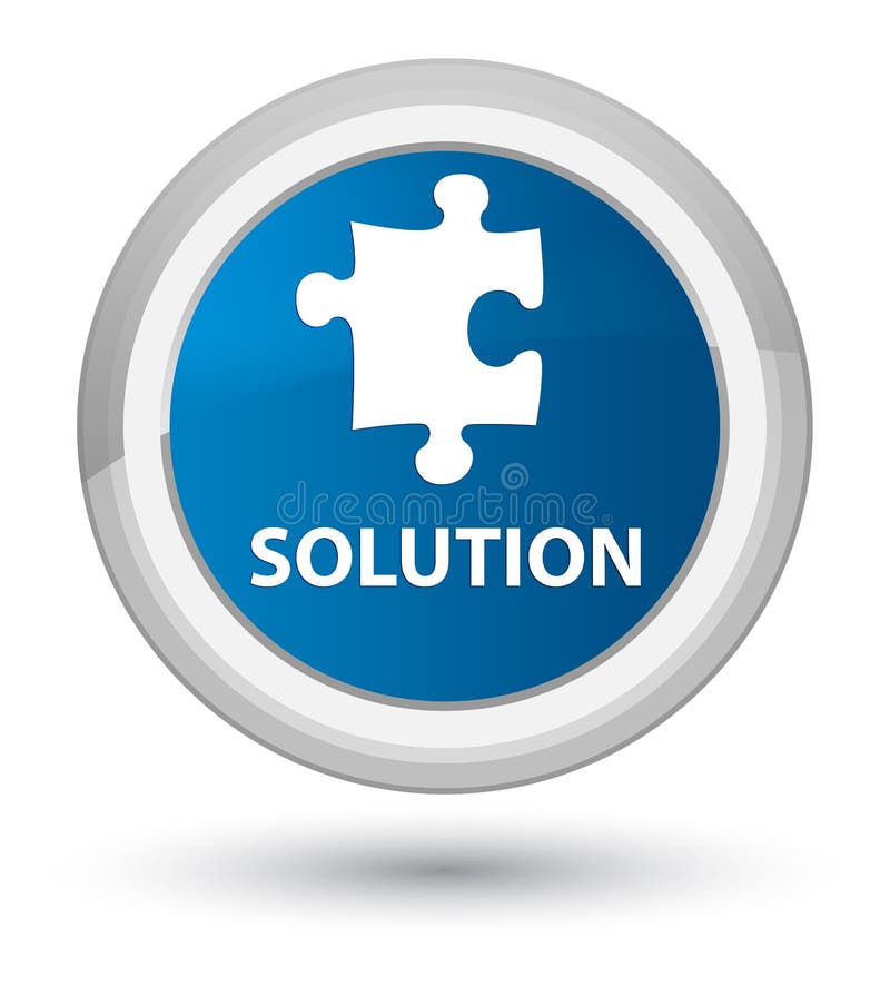 Solution (puzzle Icon) Prime Blue Round Button Stock Illustration ...