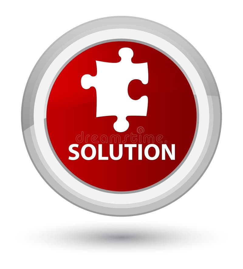 Solution (puzzle Icon) Prime Red Round Button Stock Illustration ...