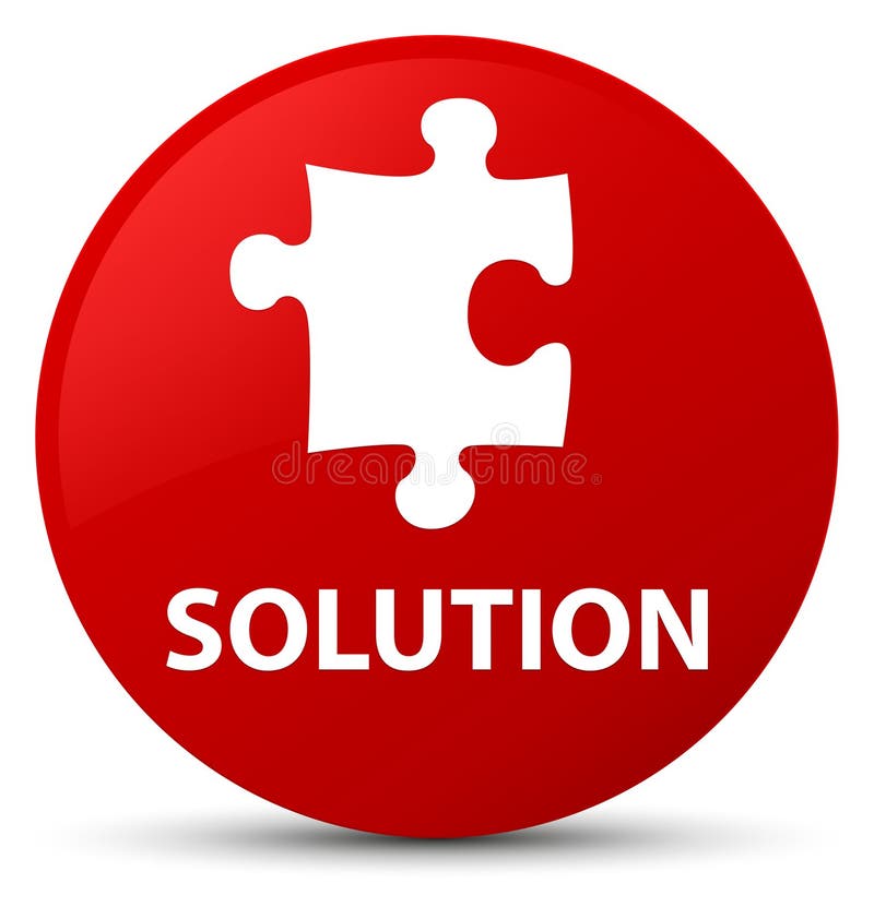 Solution (puzzle Icon) Red Round Button Stock Illustration ...