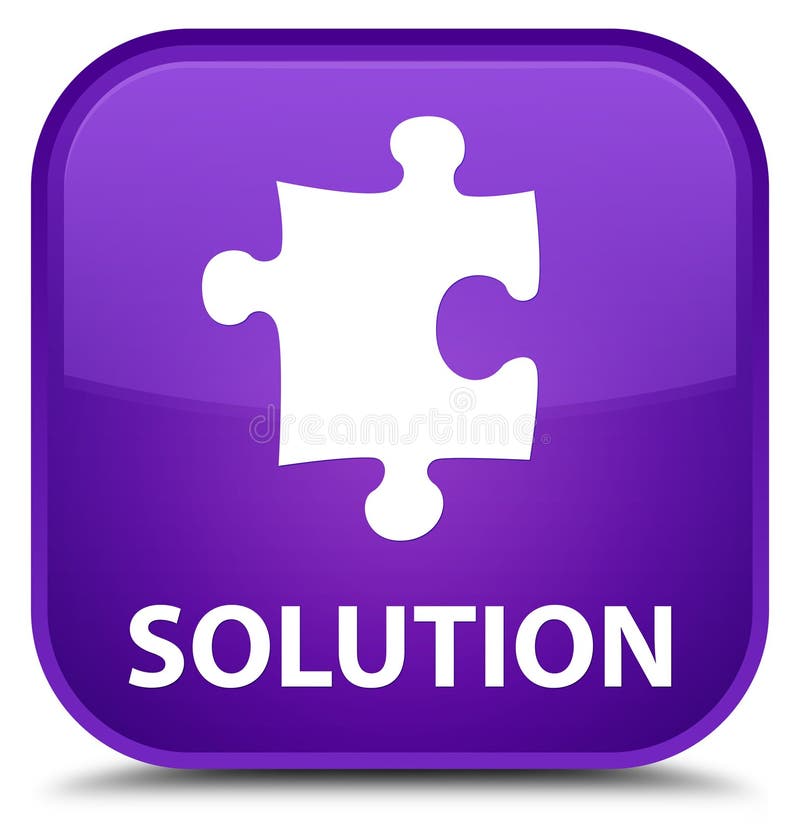 Solution (puzzle Icon) Special Purple Square Button Stock Illustration ...