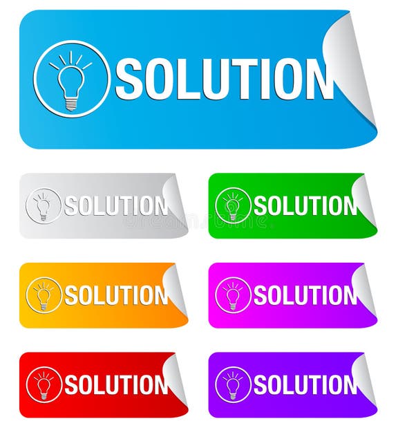 Solution, Rectangular Stickers Stock Vector - Illustration of decal ...