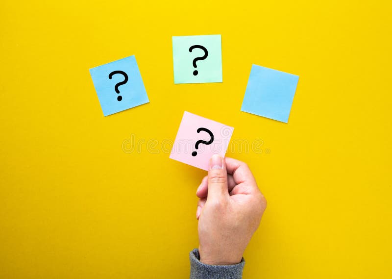Solution Search Concept. Question Mark Stickers Stock Photo - Image of ...