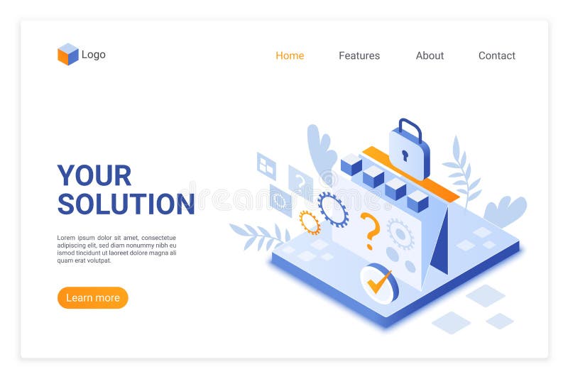 Workflow Management Flat Landing Page Vector Template Stock Vector - Illustration of landing ...