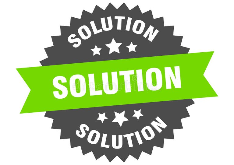 Solution Sign. Solution Circular Band Label. Solution Sticker Stock ...