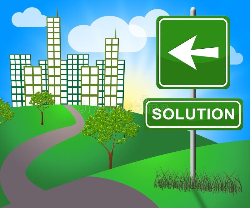 Solution Sign Representing Solving Successful 3d Illustration Stock ...