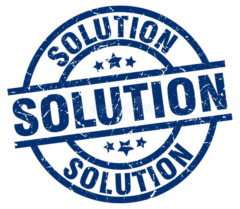 Solution blue stamp stock vector. Illustration of vector - 119745873