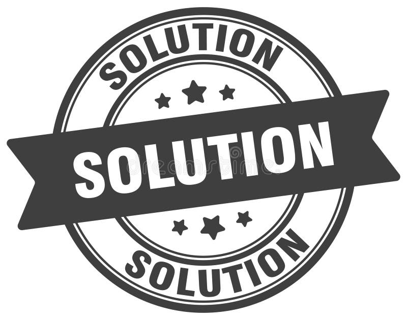Solution Stamp. Solution Label on Transparent Background. Round Sign ...