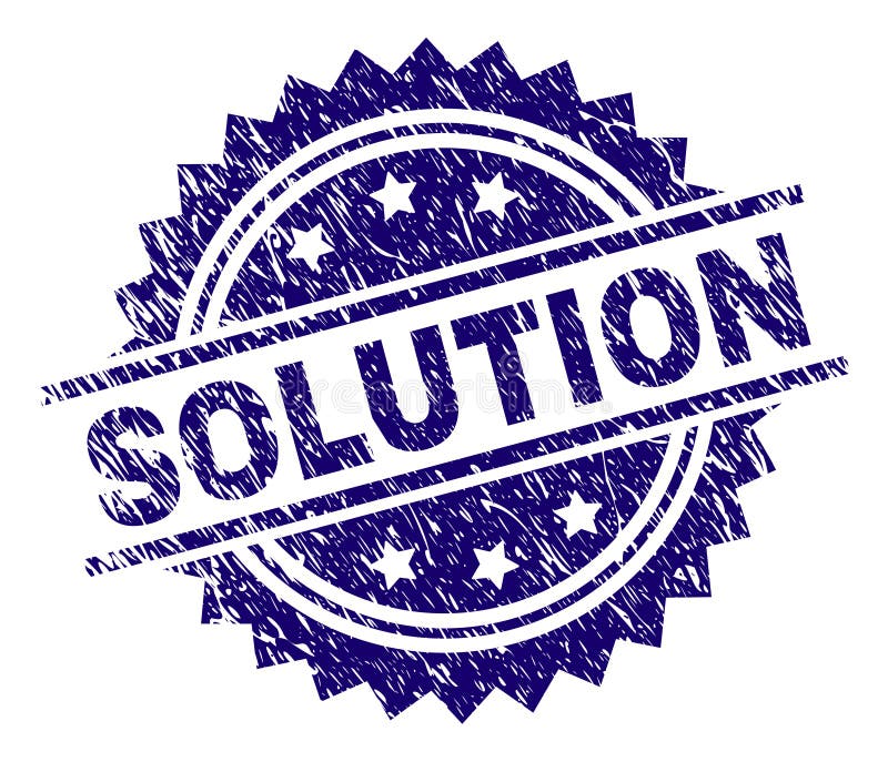 Scratched Textured SOLUTION Stamp Seal Stock Vector - Illustration of ...