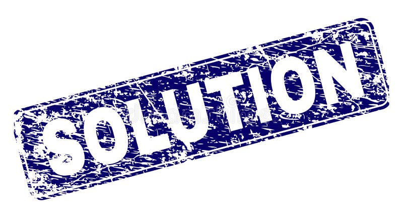 Grunge SOLUTION Framed Rounded Rectangle Stamp Stock Vector ...