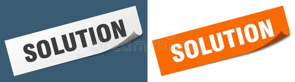 Solution Sticker. Solution Sign Set Stock Vector - Illustration of ...