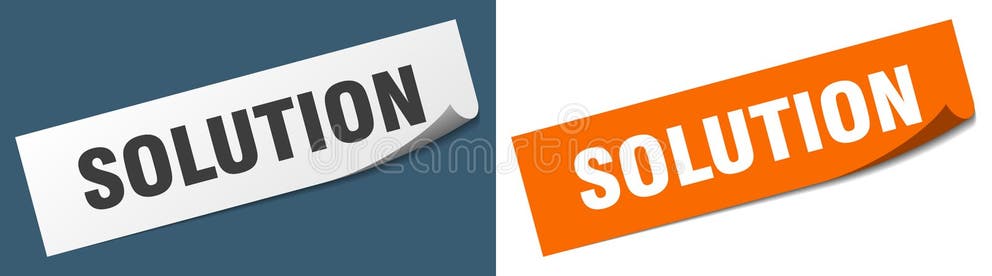 Solution Sticker. Solution Sign Set Stock Vector - Illustration of ...