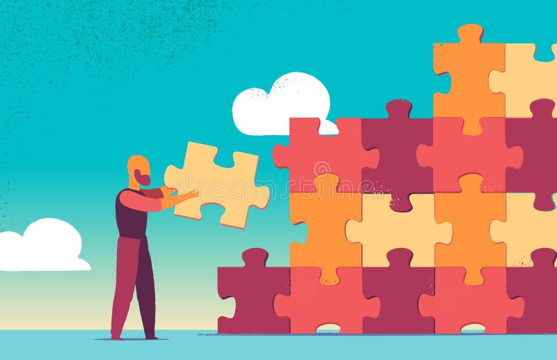 Solution and Success, Strategy and Puzzle Design Stock Vector ...