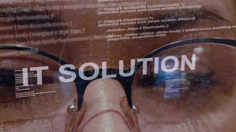 It Solution Text on Female Software Developer Stock Video - Video of ...