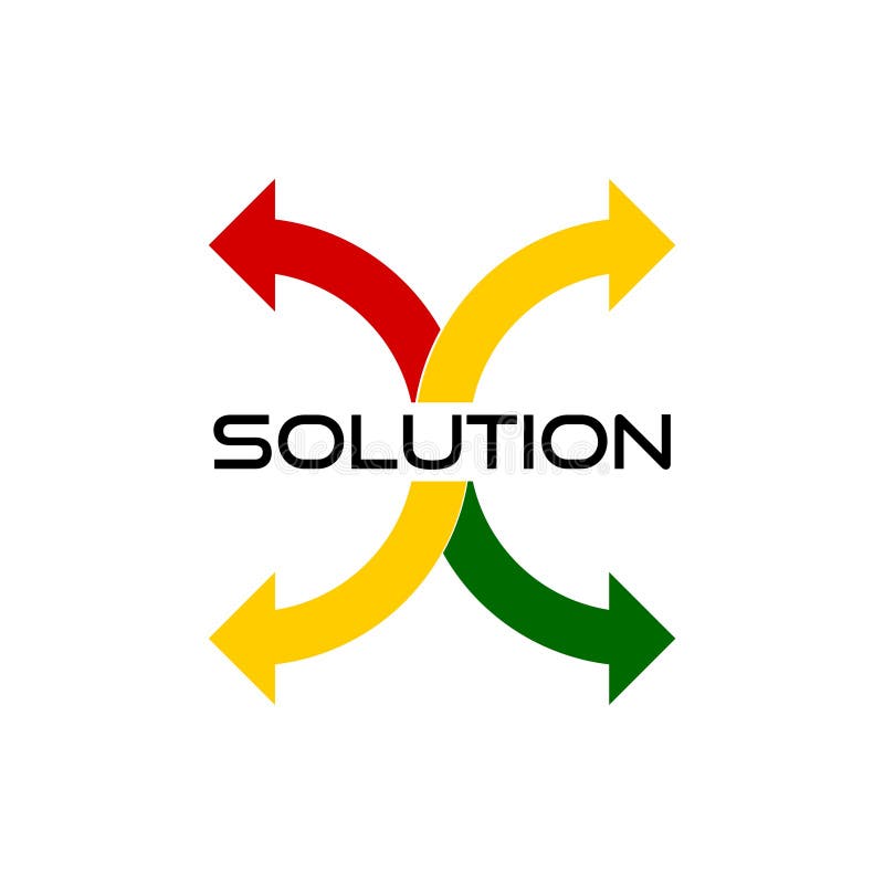 Problem and Solution Choice, Arrow and Problem and Solution Icon, Sign ...
