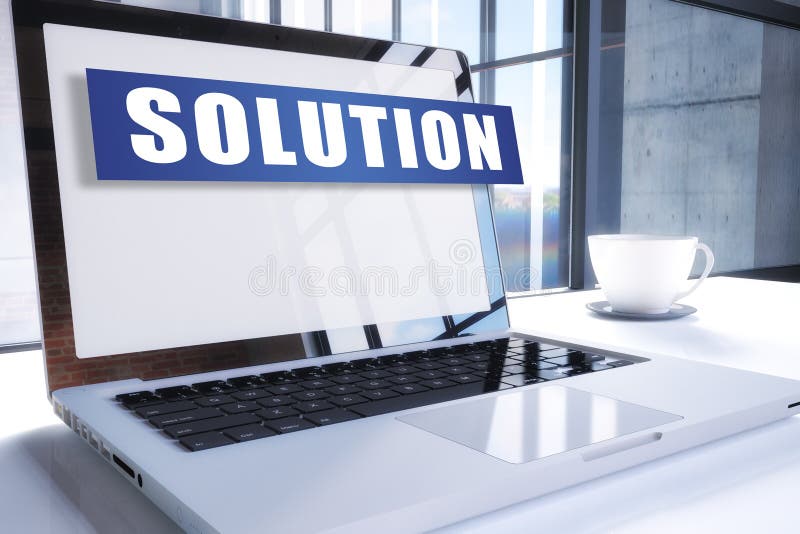 Solution stock illustration. Illustration of laptop - 115873505