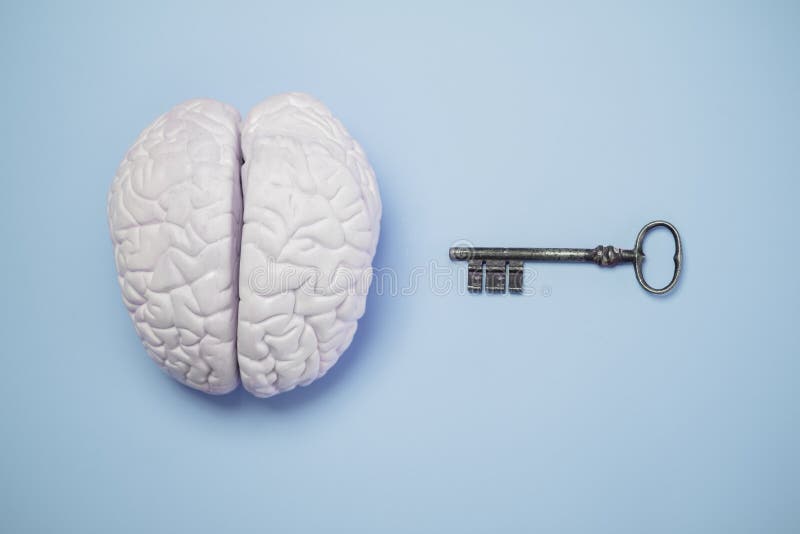 Solution To the Human Brain Concept with Old Key Stock Photo - Image of ...