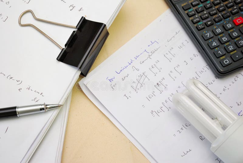 Math Homework Studen Doing His Math Homework Stock Image - Image of ...