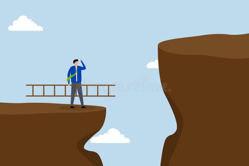 Solution To Solve Problem, Businessman Holds Ladder that is To Be ...