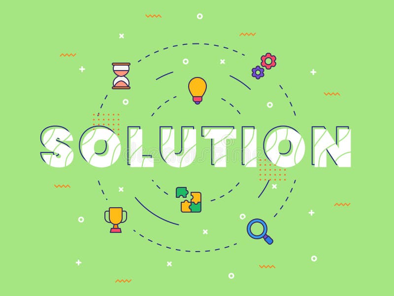 Solution Typography Calligraphy Word Art with Filled Color Style Stock ...