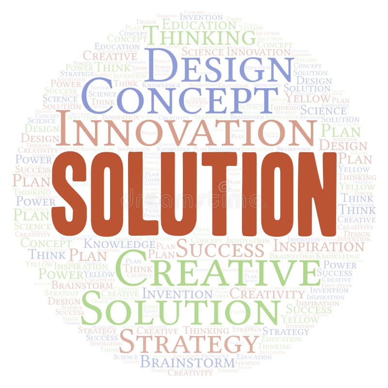 Solution word cloud. stock illustration. Illustration of poster - 126627754