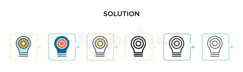 Solution Vector Icon in 6 Different Modern Styles. Black, Two Colored ...