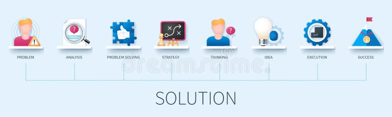 Solution Vector Infographic in 3D Style Stock Vector - Illustration of ...