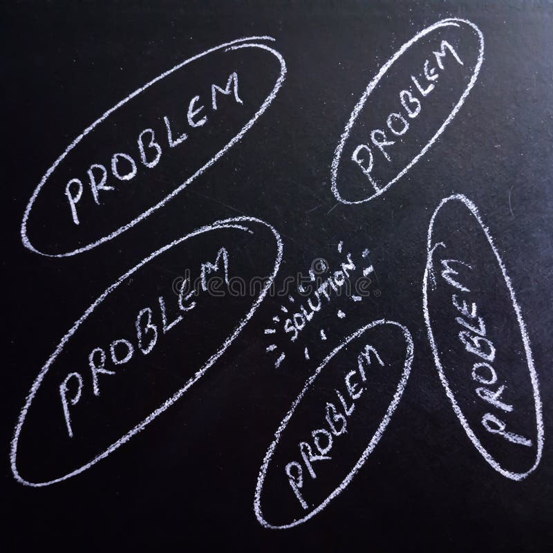 Solution Visual Around Problems Concept on Chalkboard Stock Image ...