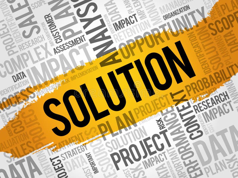 SOLUTION word cloud stock illustration. Illustration of process - 201585105