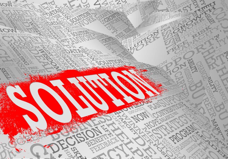 Solution Word Cloud Business Concept Stock Illustration - Illustration ...